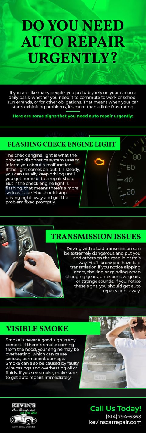 Do You Need Auto Repair Urgently? [infographic] | Kevin's Car Repair LLC